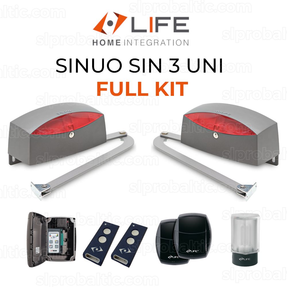 LIFE SINUO SIN 3 UNI FULL KIT, Veramiem vārtiem, Automātika - SL-PRO BALTIC