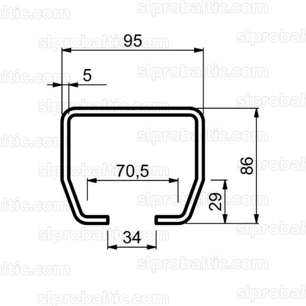 CAIS STAGE MZ 6 - profils, L=6000mm, cinkots , Bīdāmiem vārtiem, Vārtu ...